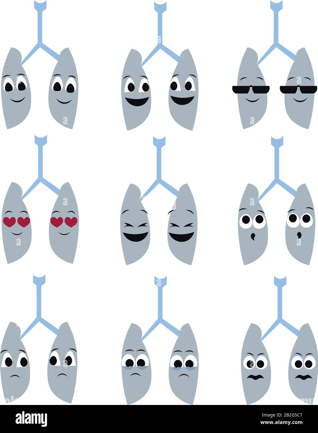 Organs of the human body in the style of cartoon. Respiratory system ...