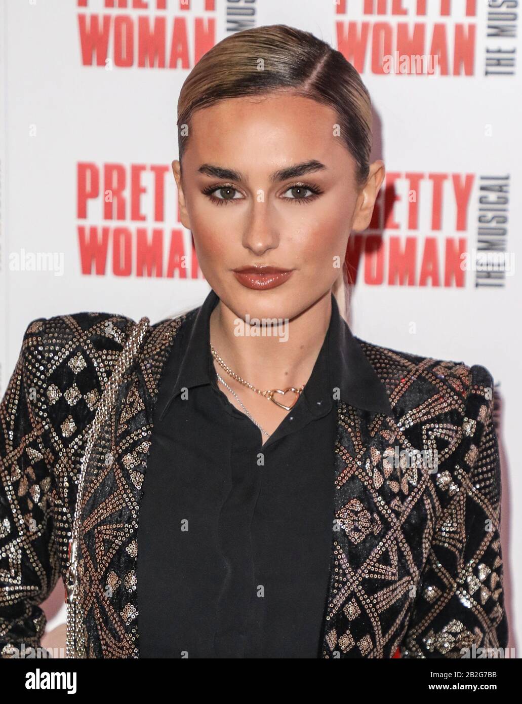 Amber Davies attends the Press Night for Pretty Woman: The Musical at ...