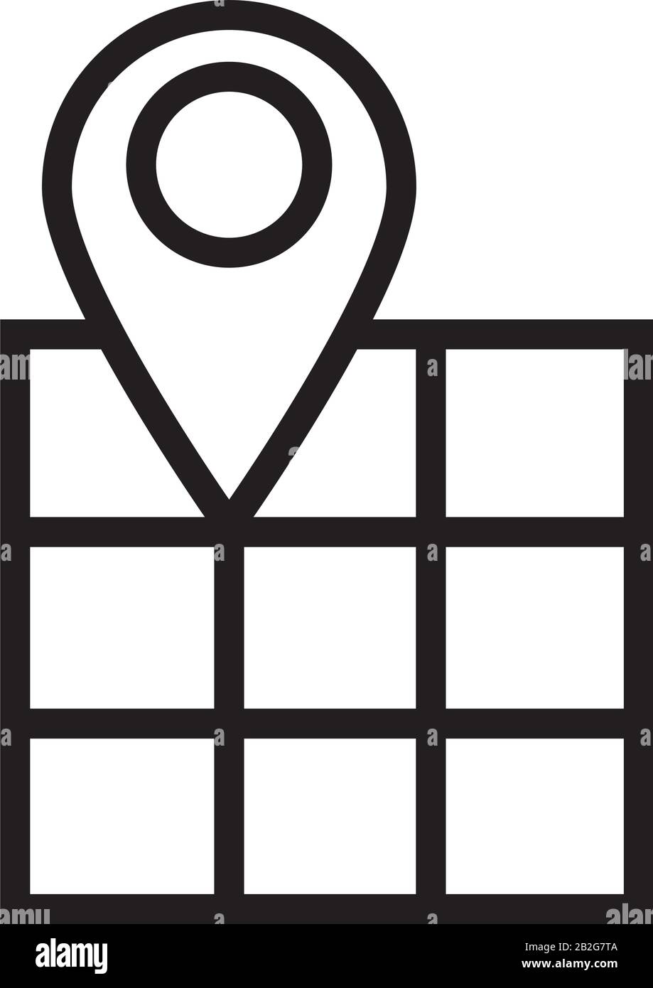 paper map guide with pin location line style icon Stock Vector Image ...