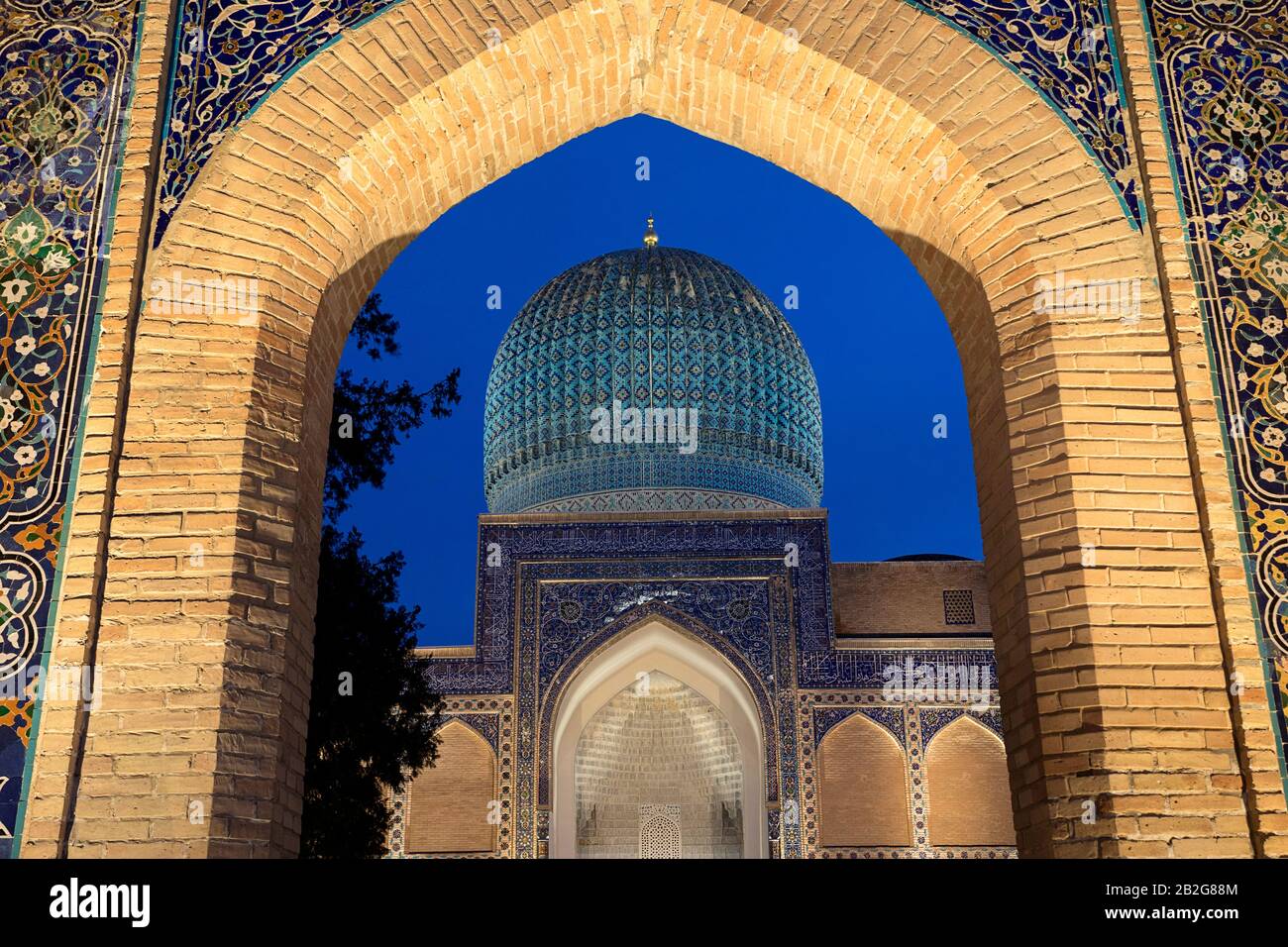 Gur-e-Amir or Guri Amir (Tomb of the King), a mausoleum of the Asian ...