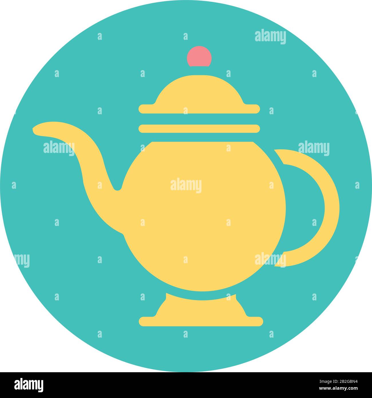 ramadan teapot over white background, block style icon, vector ...