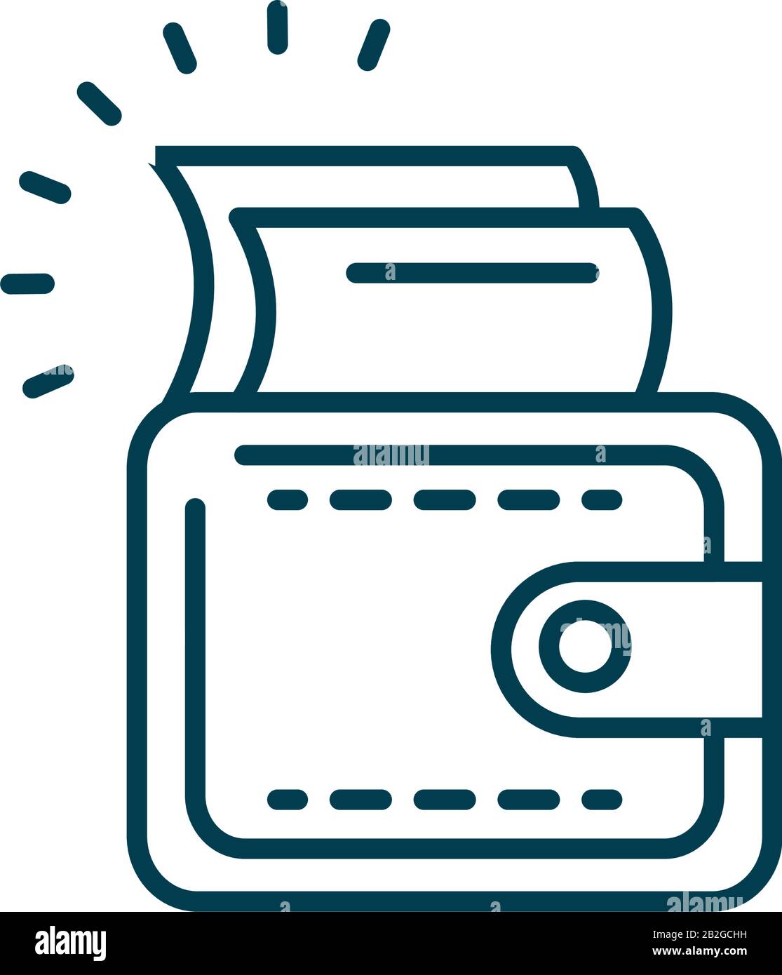 wallet icon over white background, line style, vector illustration ...