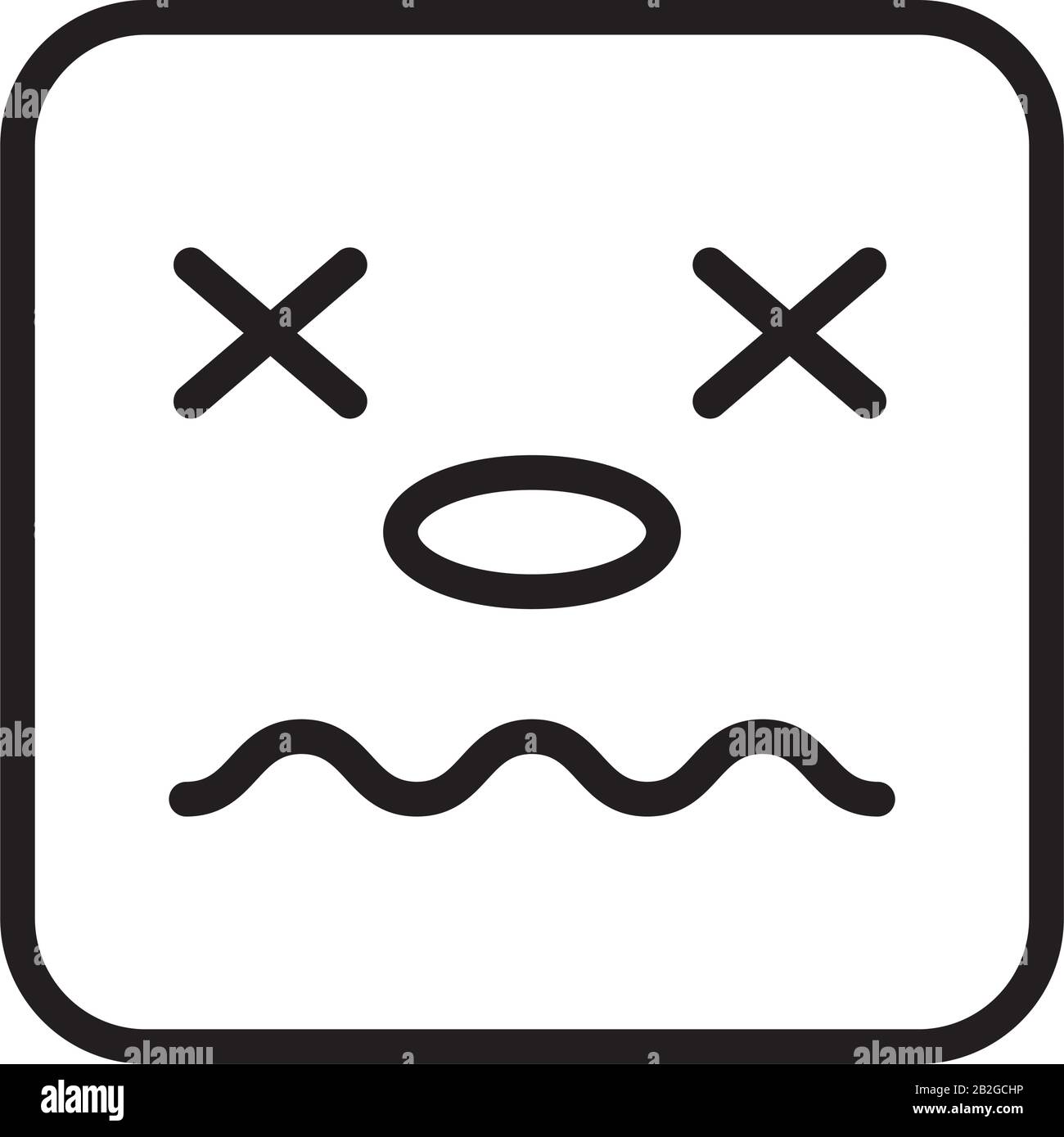square emoji crazy face line style icon Stock Vector Image & Art - Alamy