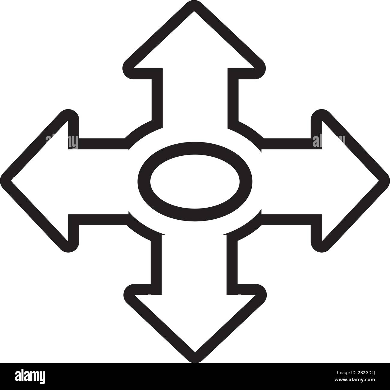 all direction arrows designer line style icon Stock Vector Image & Art ...