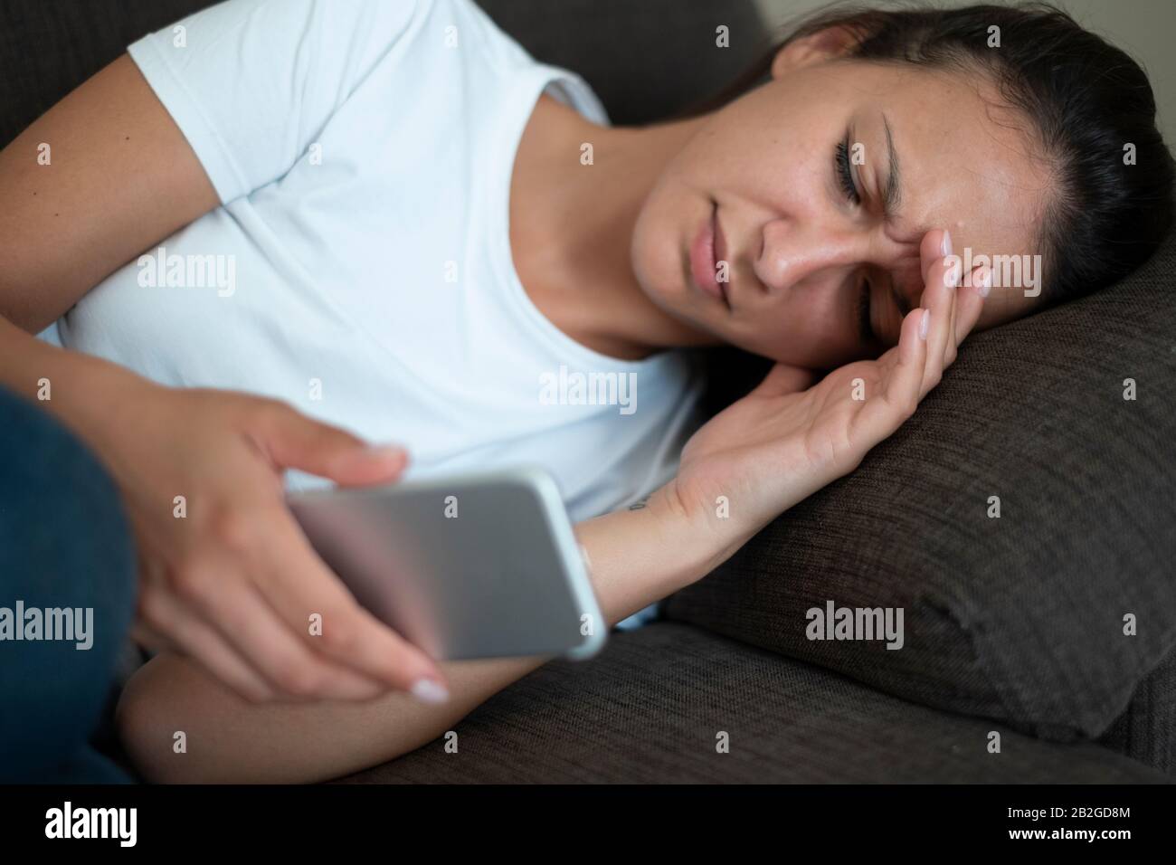 Communication sad girl talking on hi-res stock photography and images ...