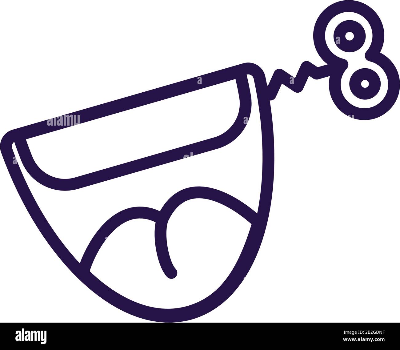 Teeth practical joke over white background, line style icon, vector ...