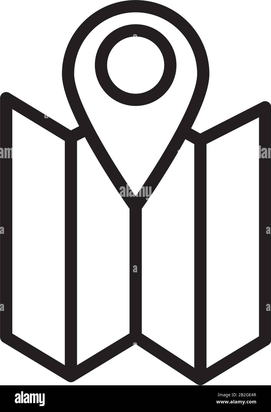paper map guide with pin location line style icon Stock Vector Image ...