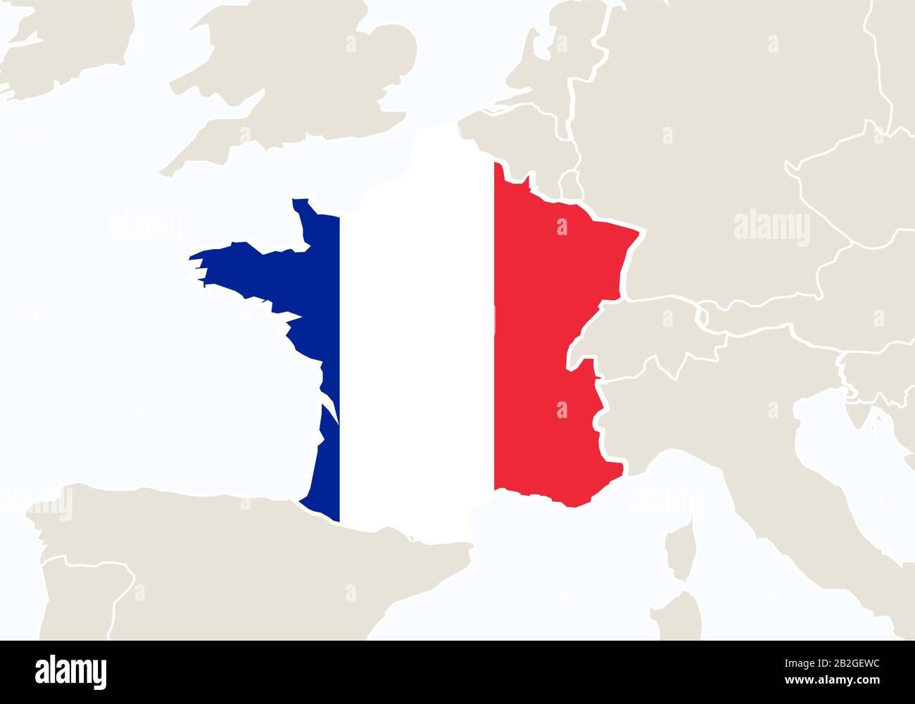 France with highlighted France map. Vector Illustration Stock Vector ...