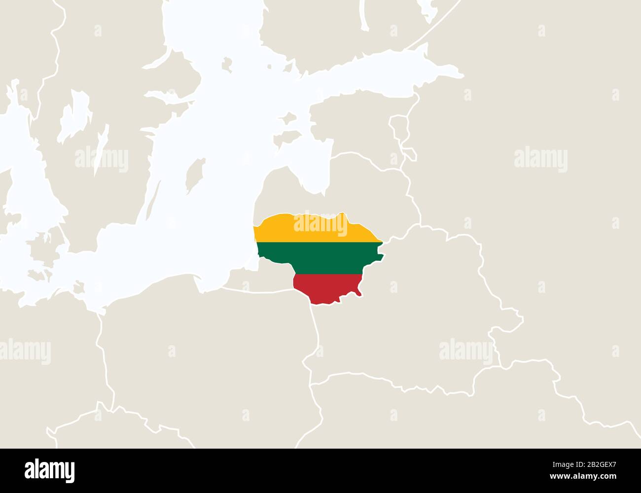 Lithuania map vector hi-res stock photography and images - Alamy