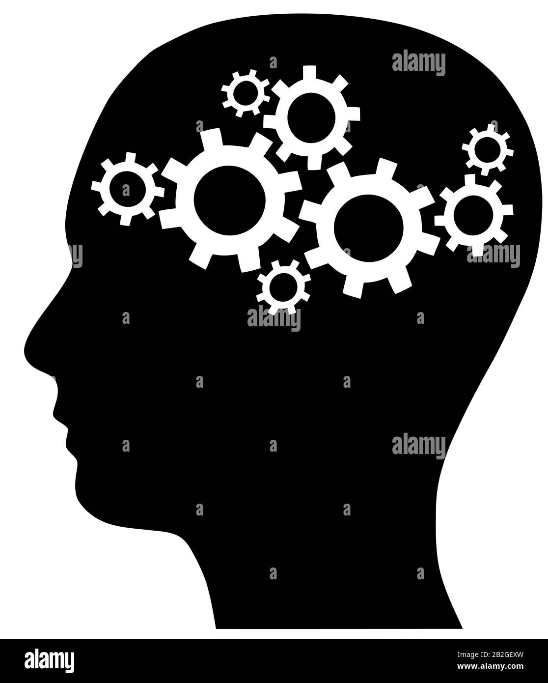 head creativity engine progress innovation illustration Stock Photo - Alamy