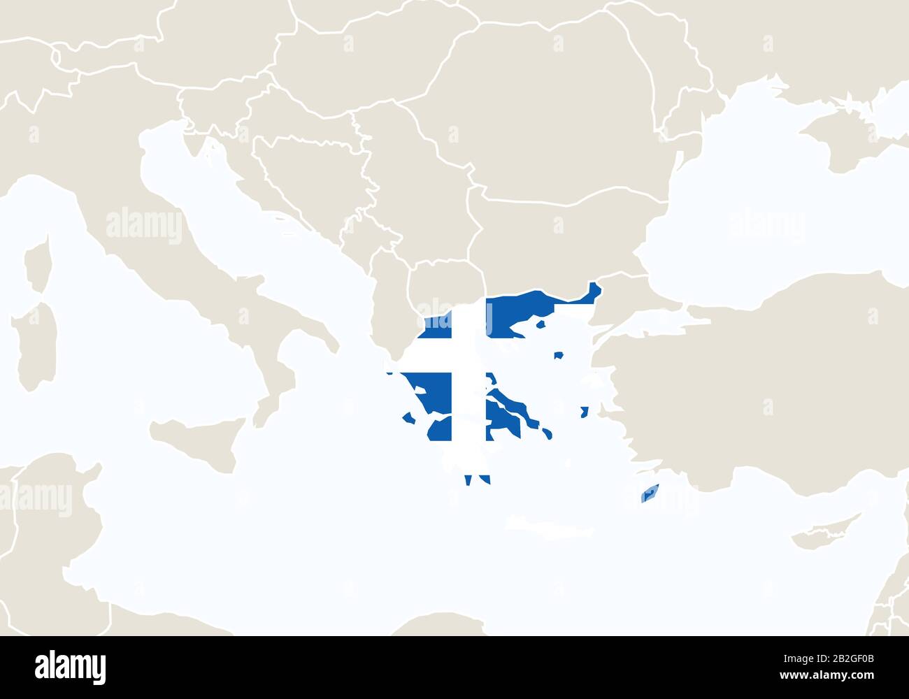 Europe with highlighted Greece map. Vector Illustration Stock Vector ...