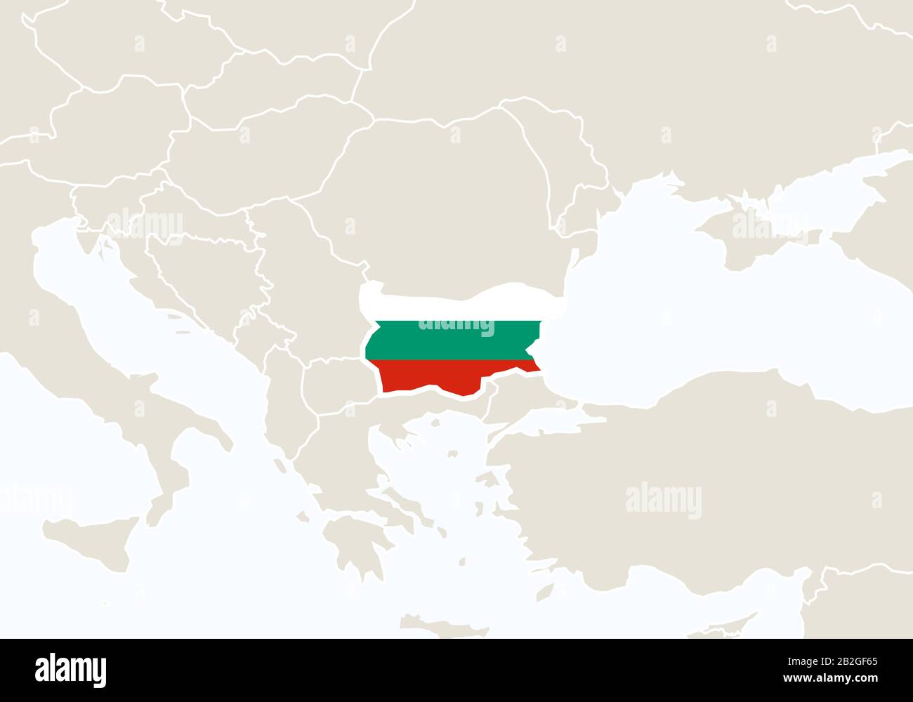 World Map Showing Bulgaria