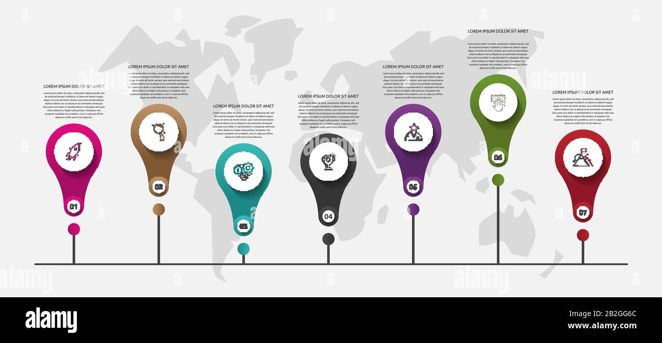 Vector template circle infographics. Business concept with 7 options ...