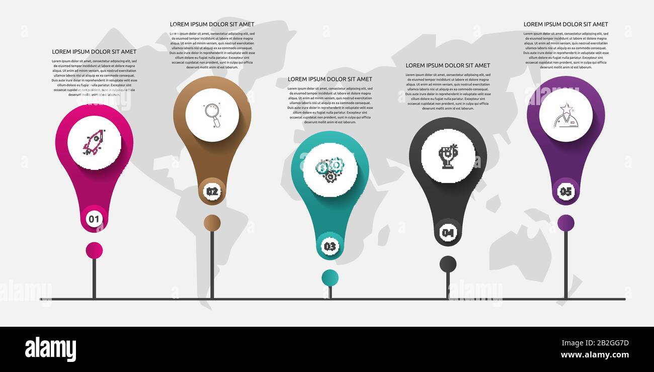 Vector template circle infographics. Business concept with 5 options ...