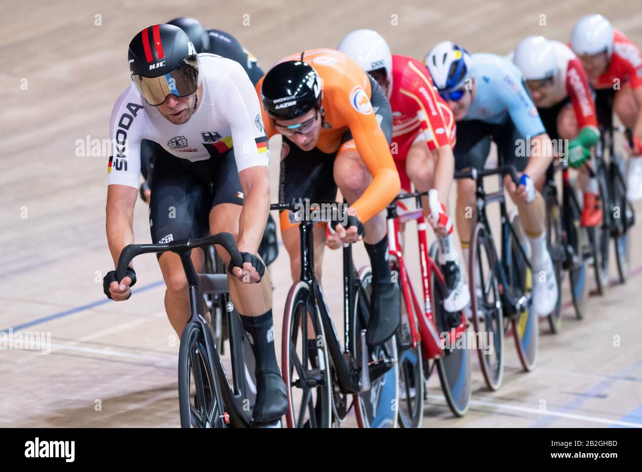 01 March 2020, Berlin: Cycling/Track: World Championship, Madison, Men ...