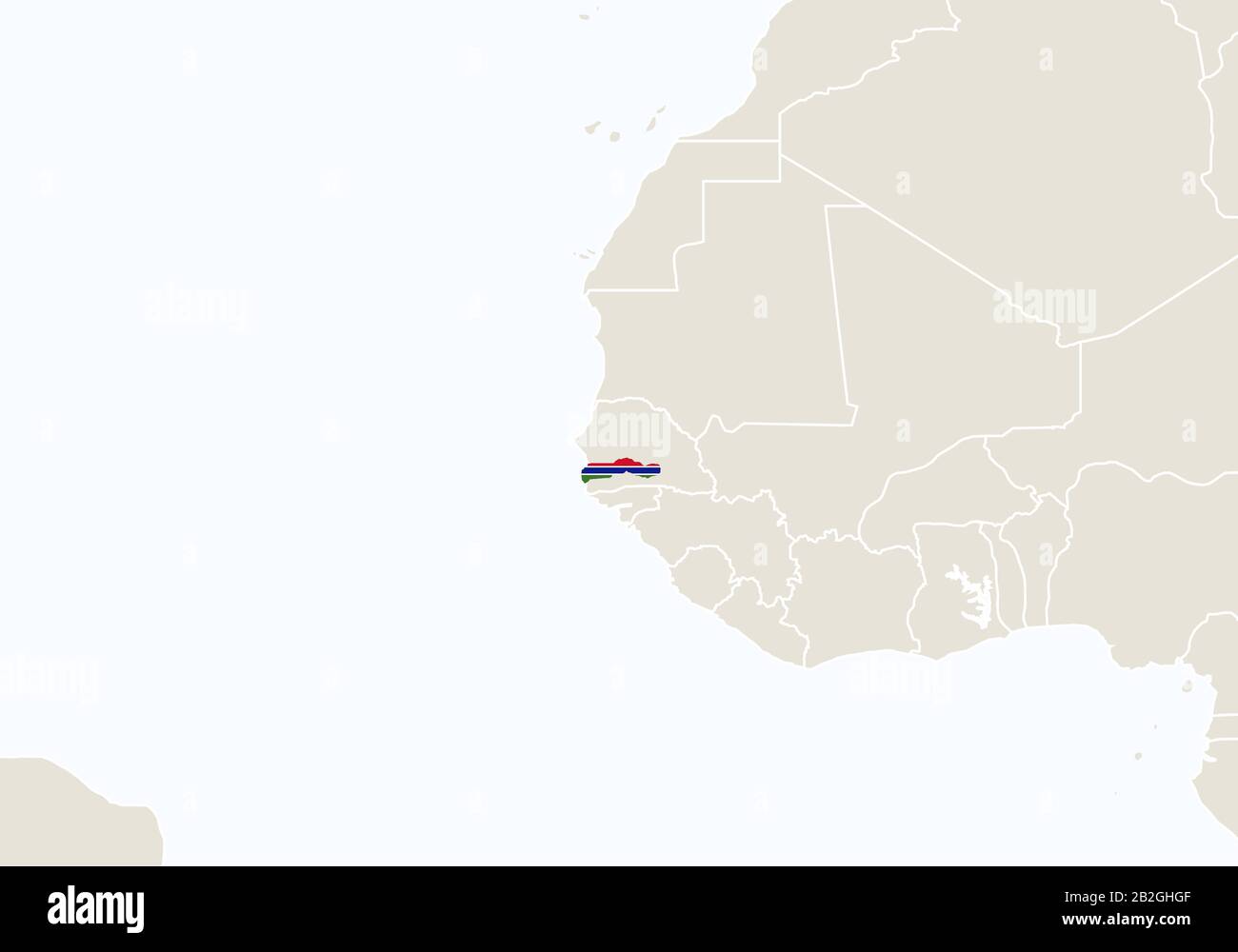 map of gambia in africa