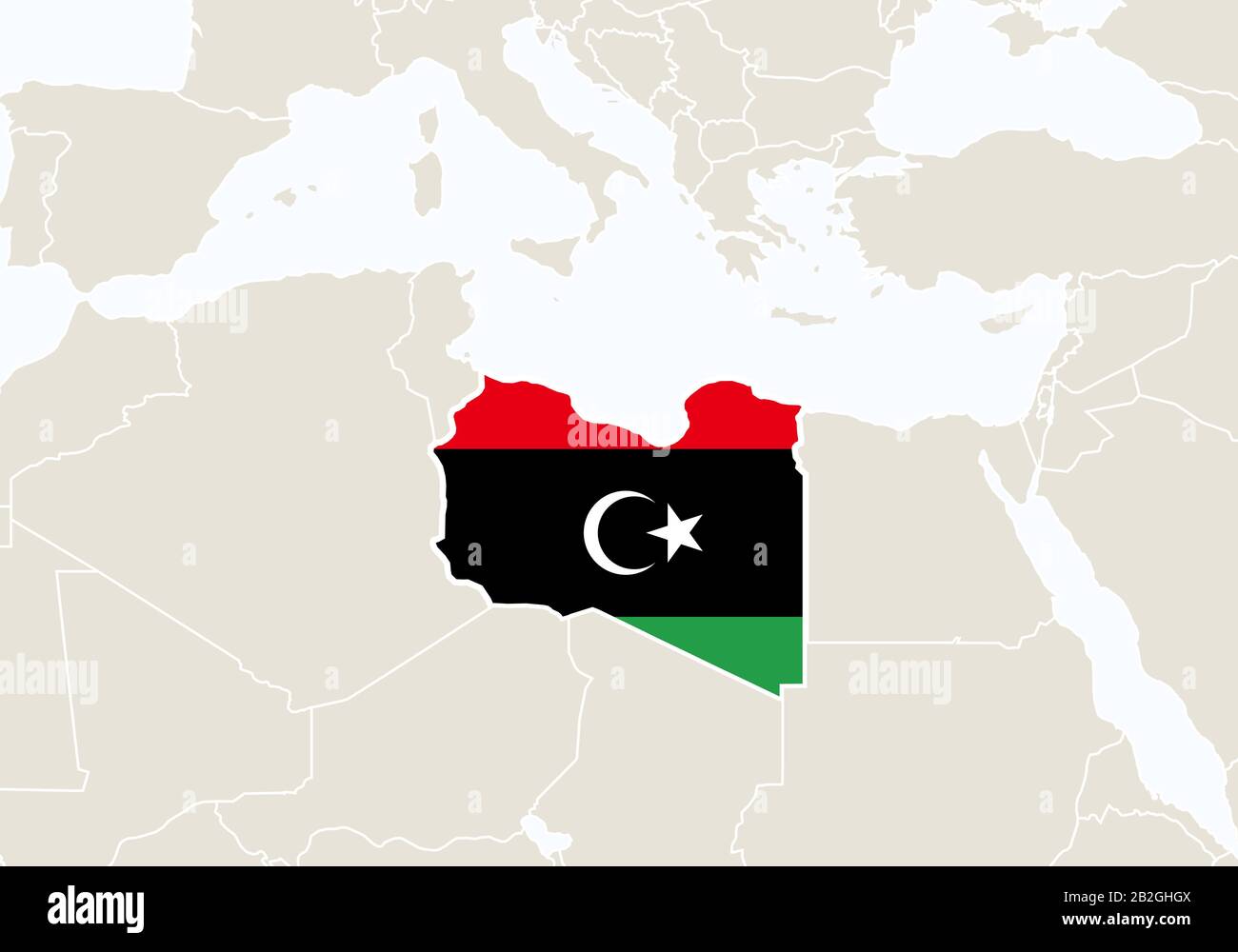 Africa with highlighted Libya map. Vector Illustration Stock Vector ...