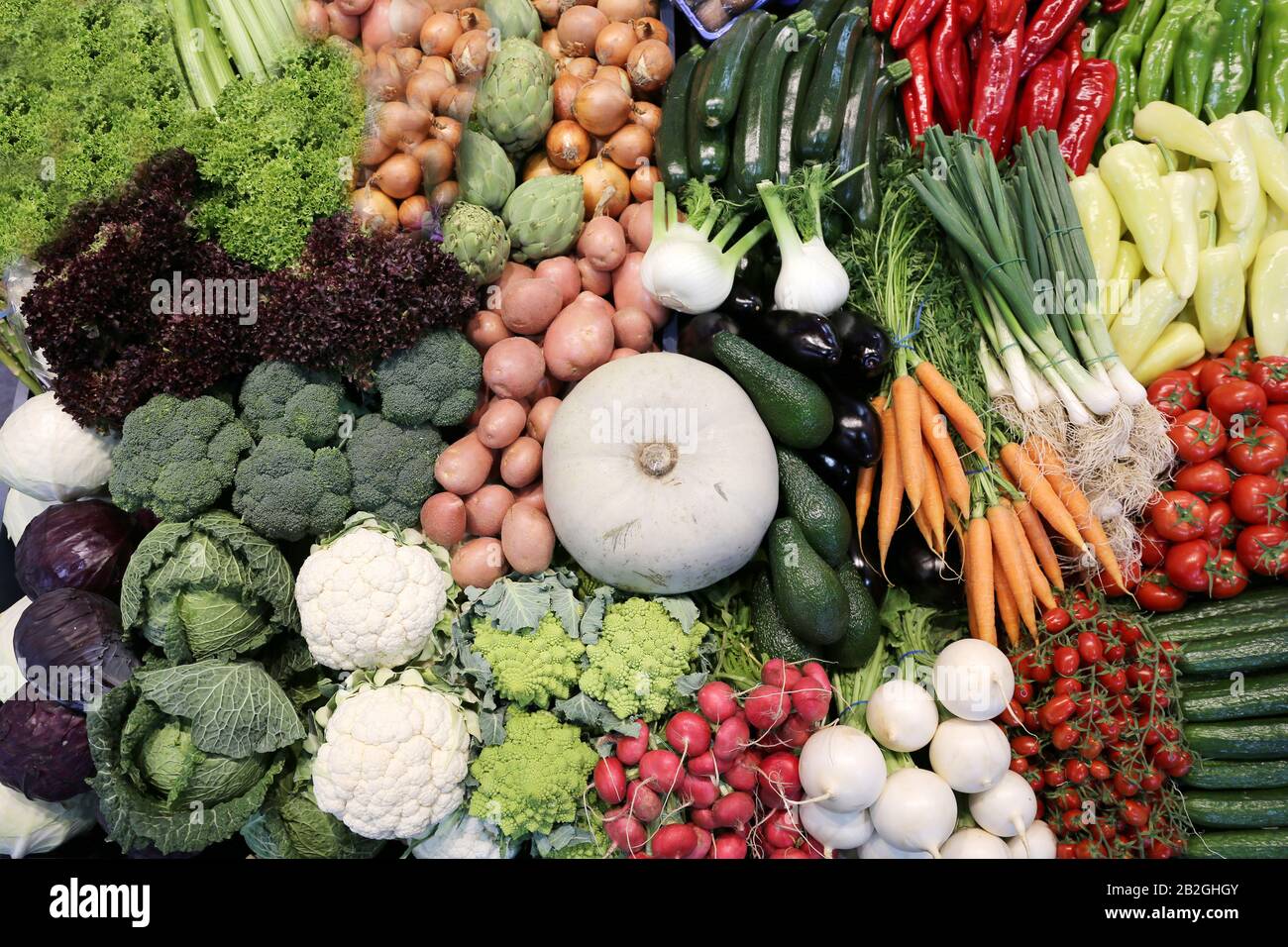Group of various vegetables and as background. Agricultural products as ...