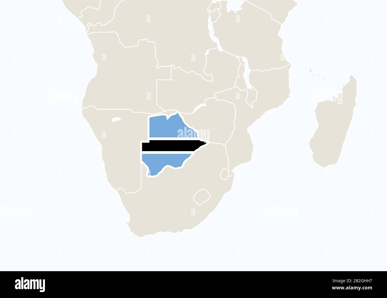 Africa with highlighted Botswana map. Vector Illustration Stock Vector ...