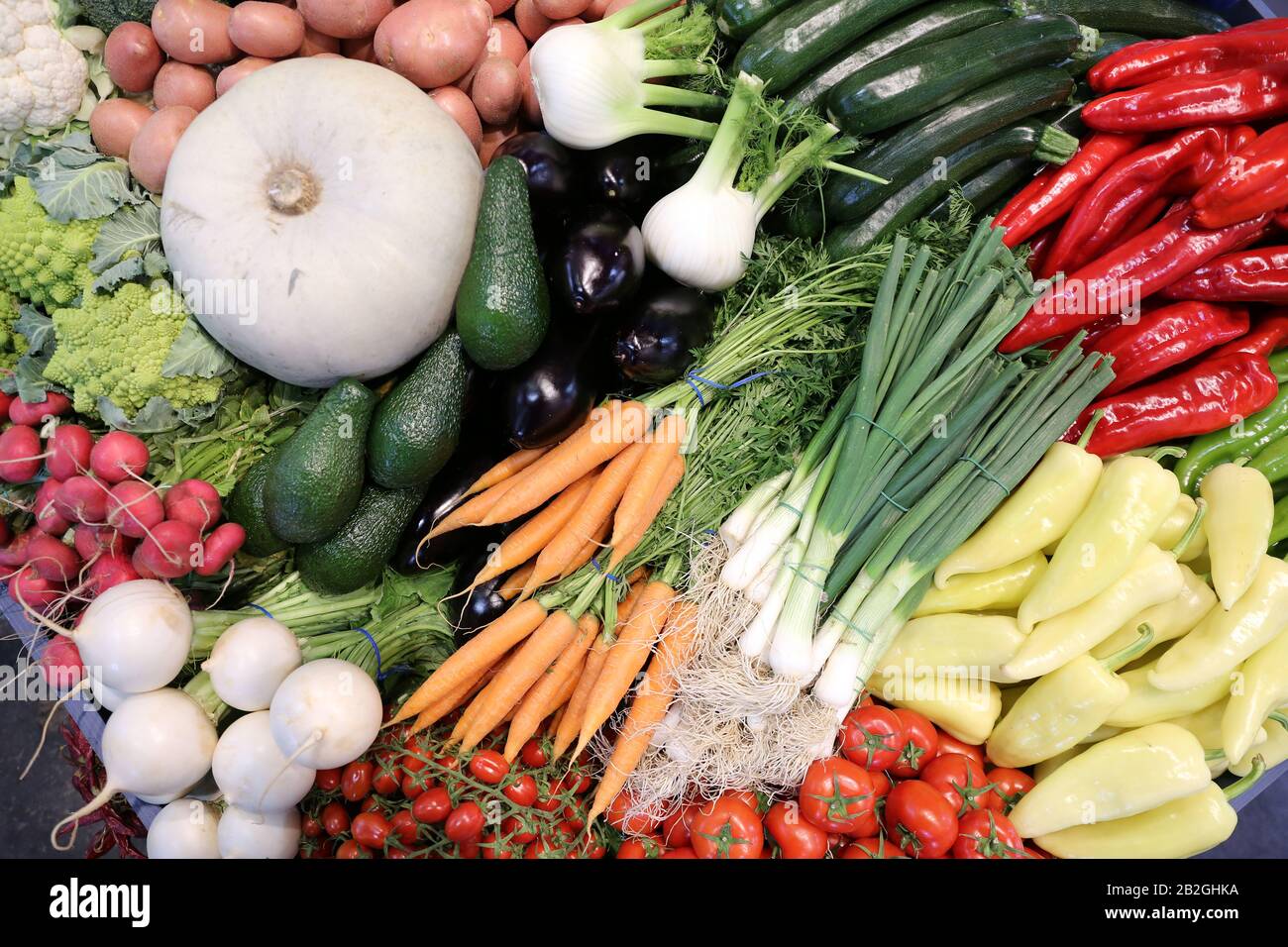 Group of various vegetables and as background. Agricultural products as ...