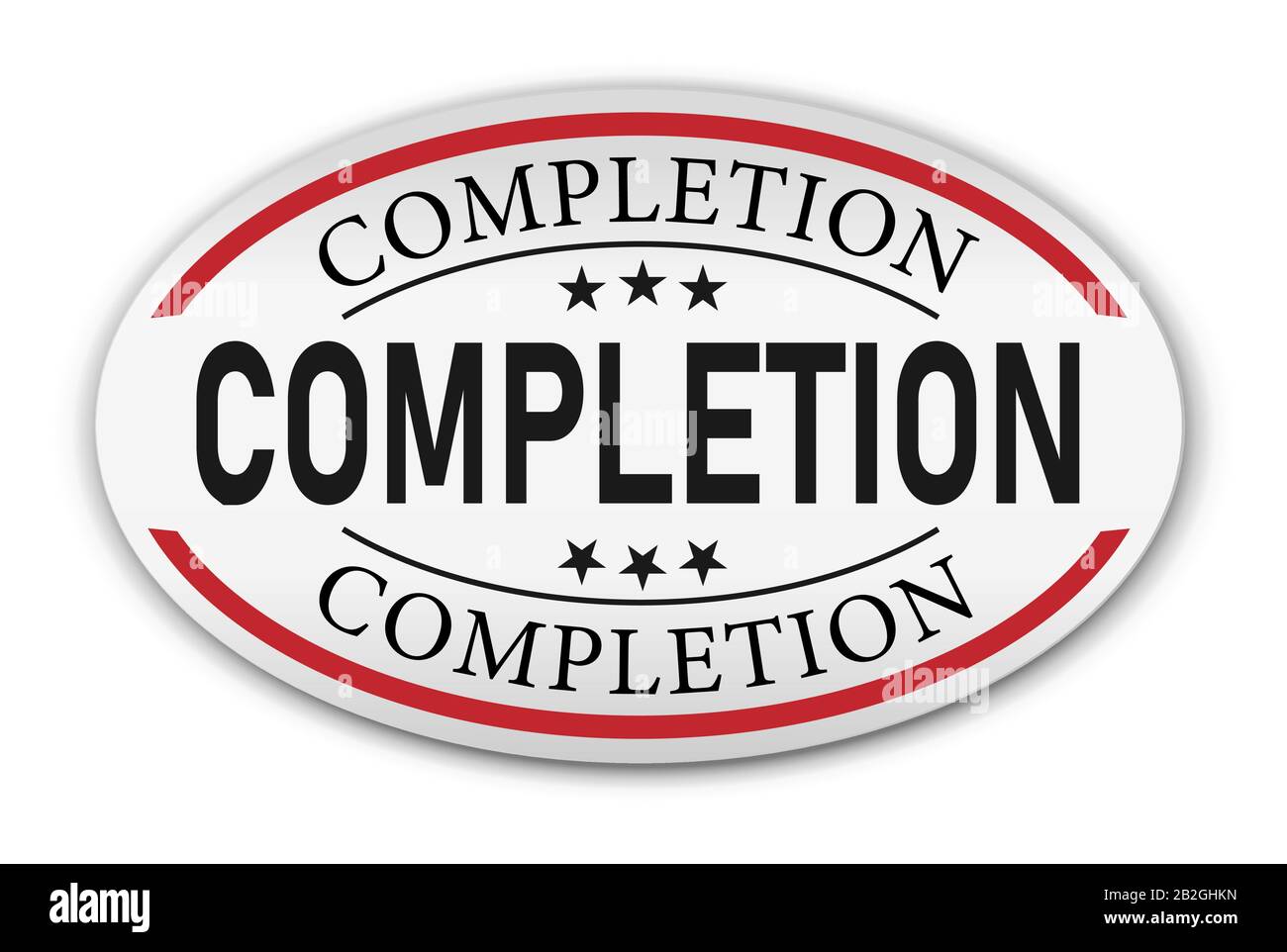 completion sticker,vector illustration on a white background Stock ...