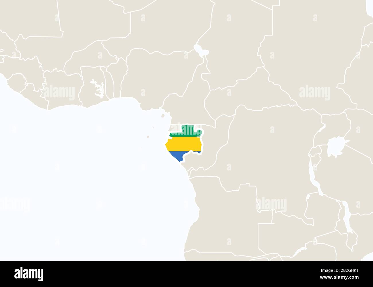 Africa with highlighted Gabon map. Vector Illustration Stock Vector ...