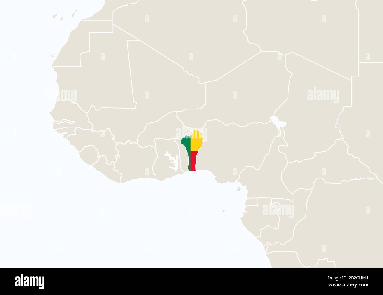 Africa with highlighted Benin map. Vector Illustration Stock Vector ...