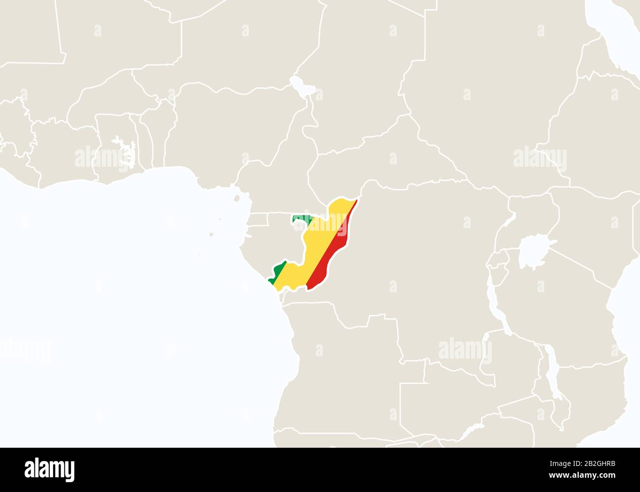 Africa with highlighted Congo map. Vector Illustration Stock Vector ...