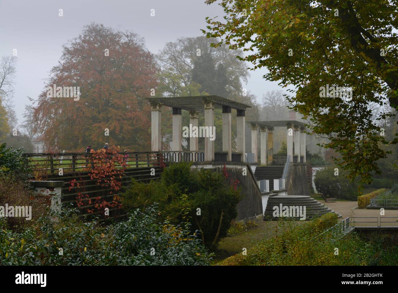 Seeterrasse, Schlosspark, Putbus, Ruegen, Mecklenburg-Vorpommern ...