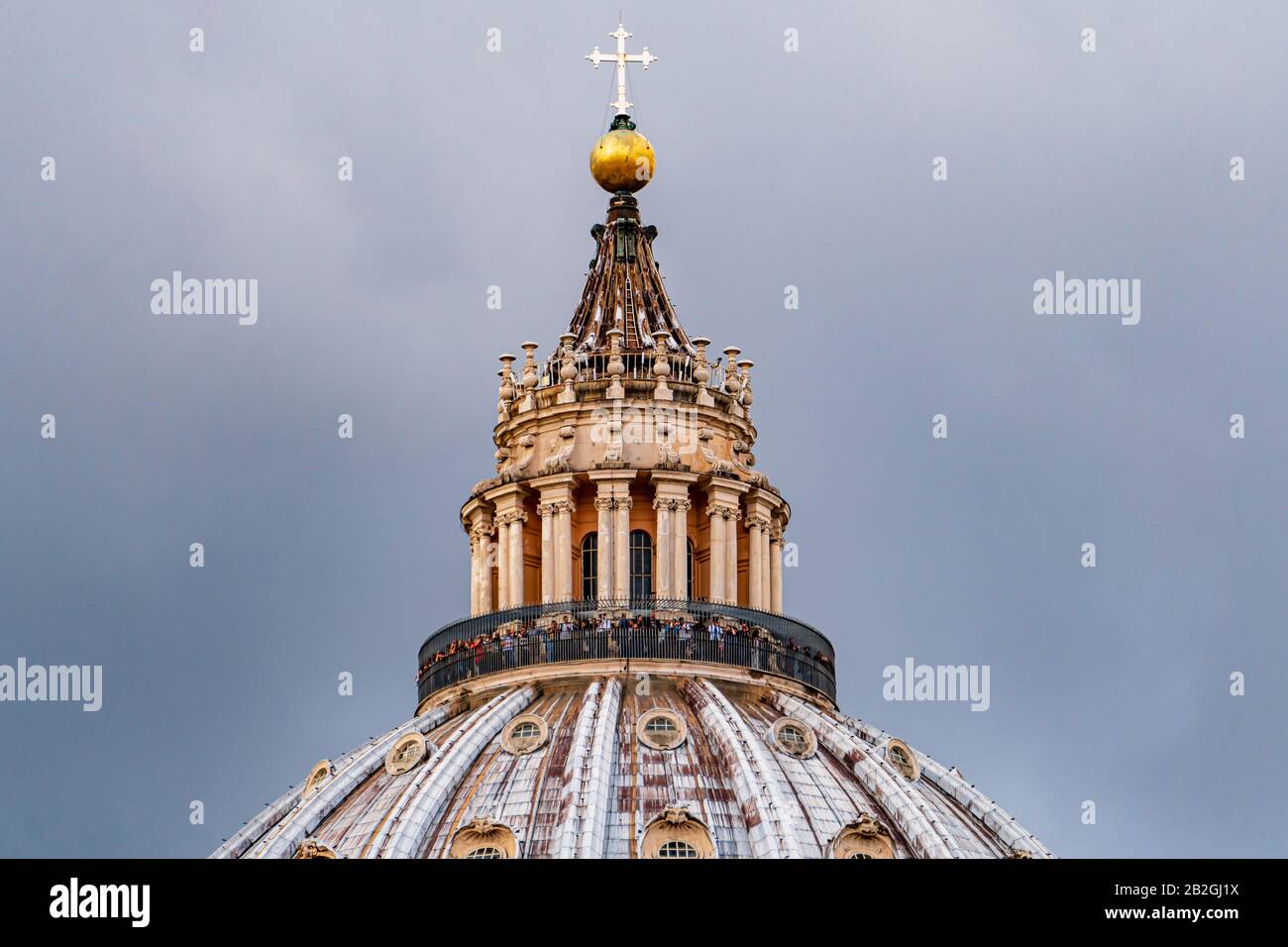 Rome, Italy - October 07 2018: A view to the roof of the dome of St ...