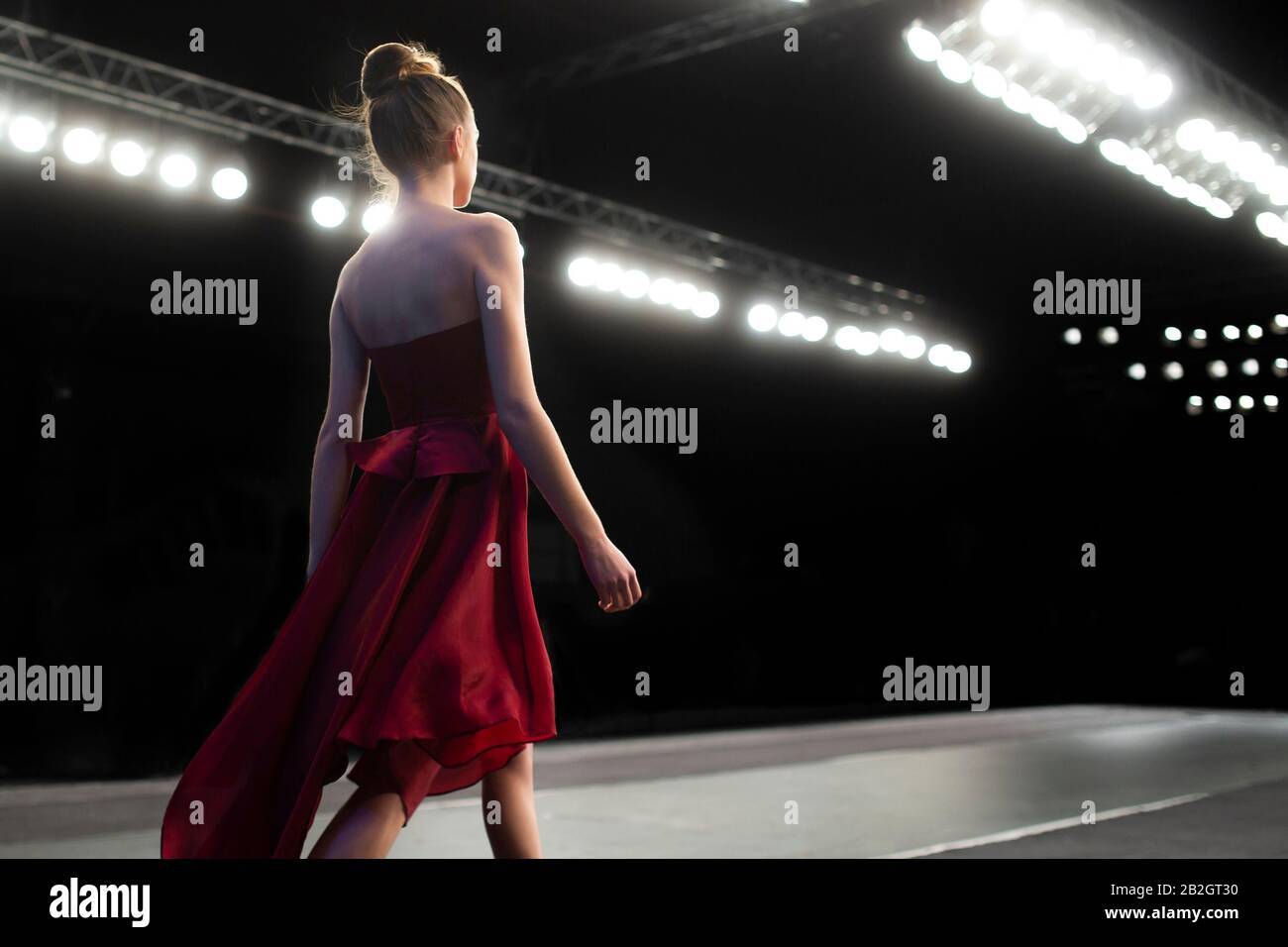 Empty Fashion Runway Side View