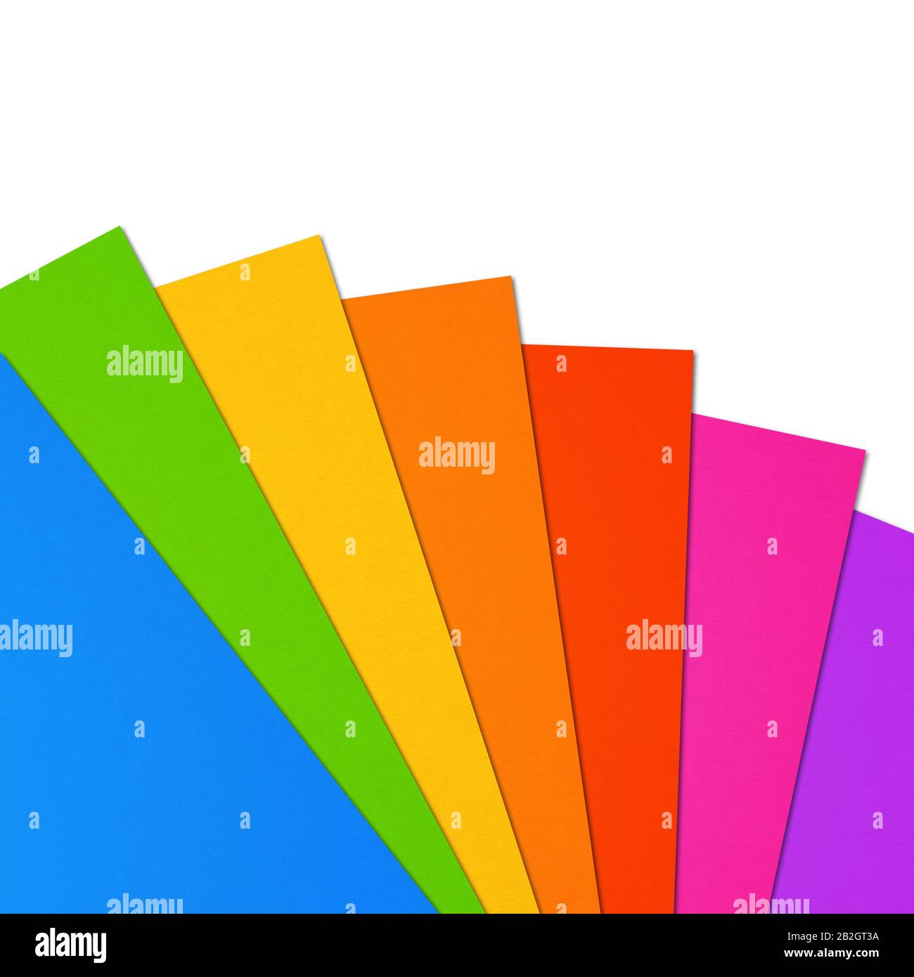 Colorful rainbow Blank A4 paper sheet range isolated on white ...