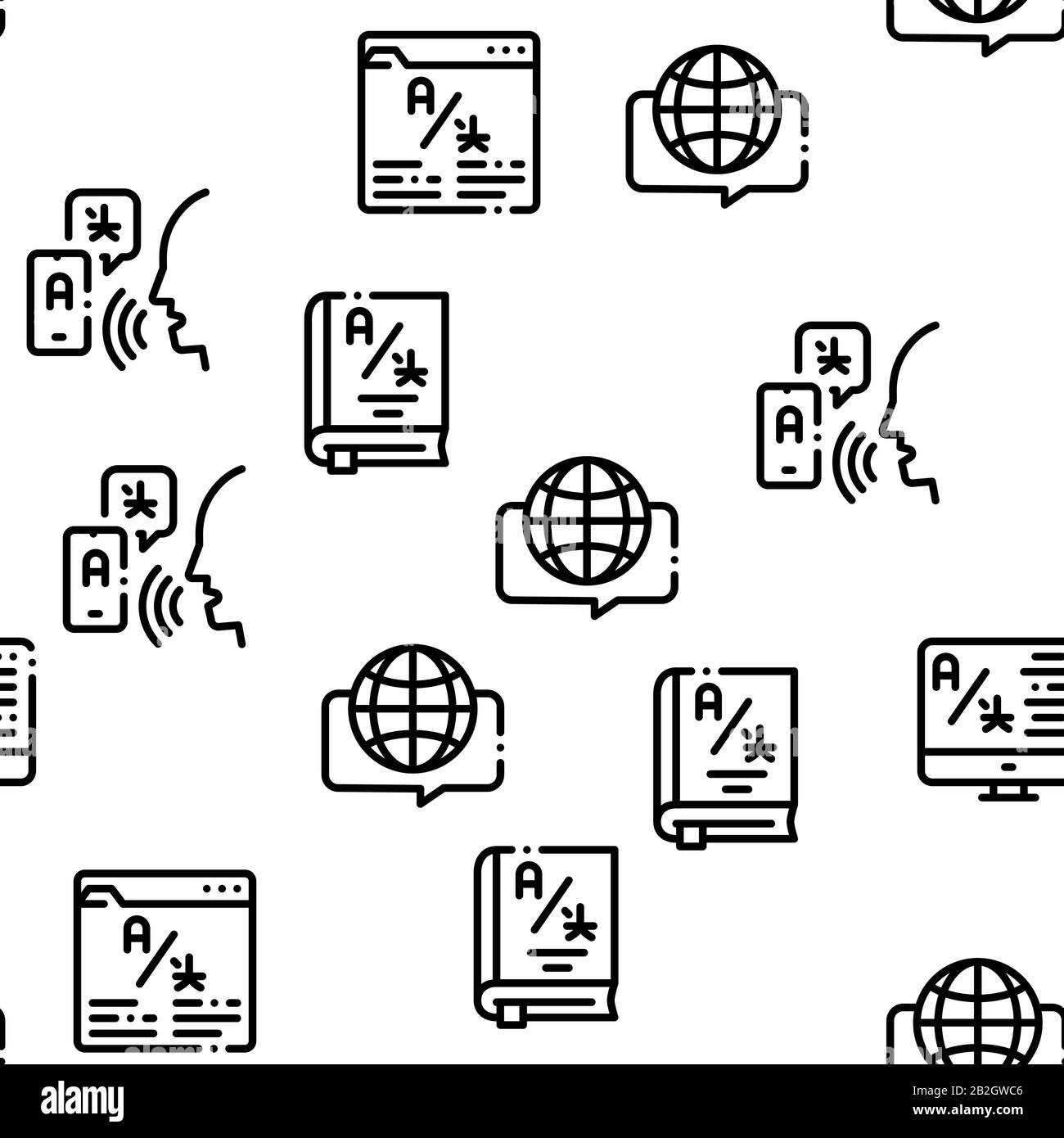 Interpreter Translator Seamless Pattern Vector Stock Vector Image & Art ...