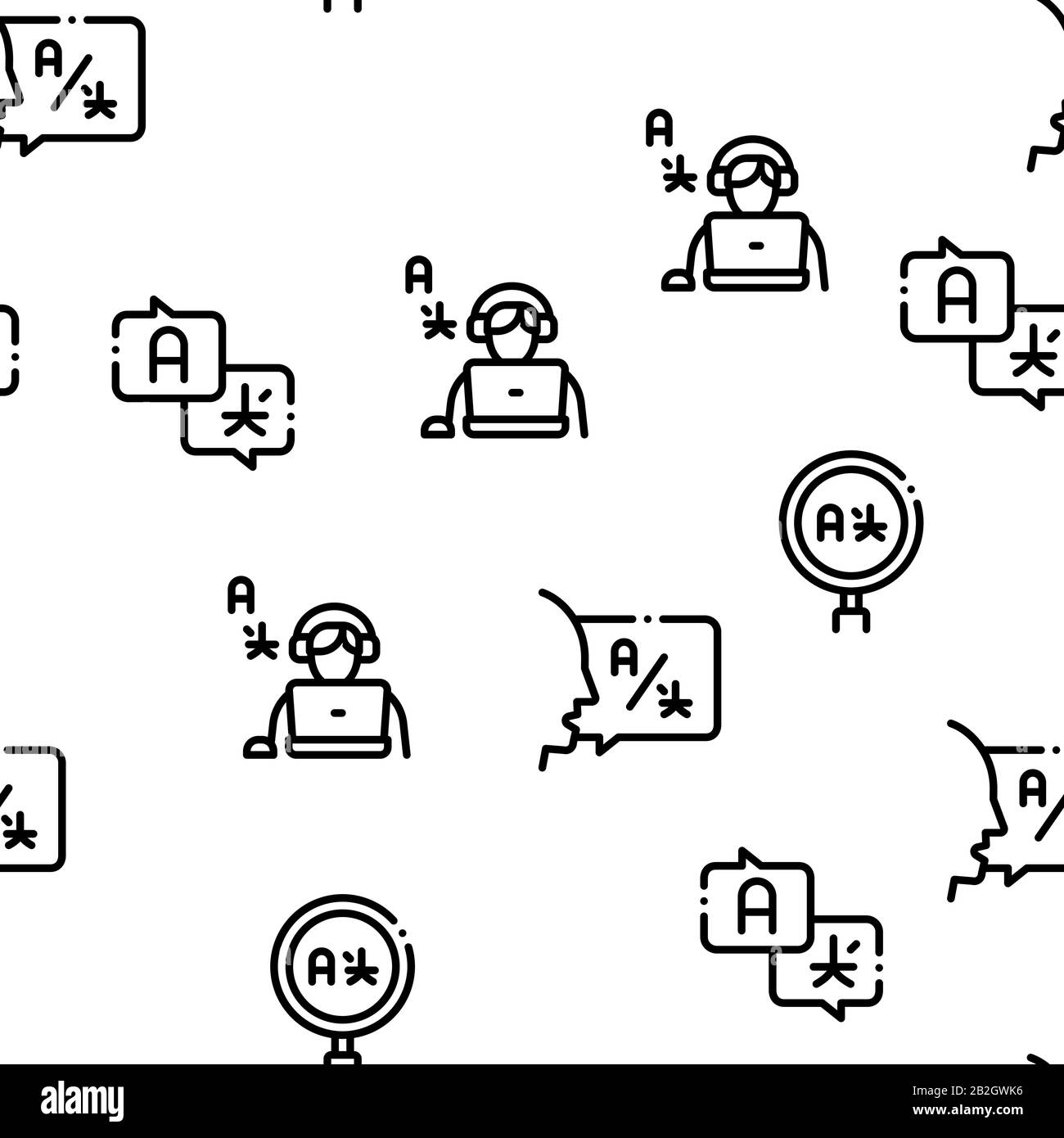 Interpreter Translator Seamless Pattern Vector Stock Vector Image & Art ...