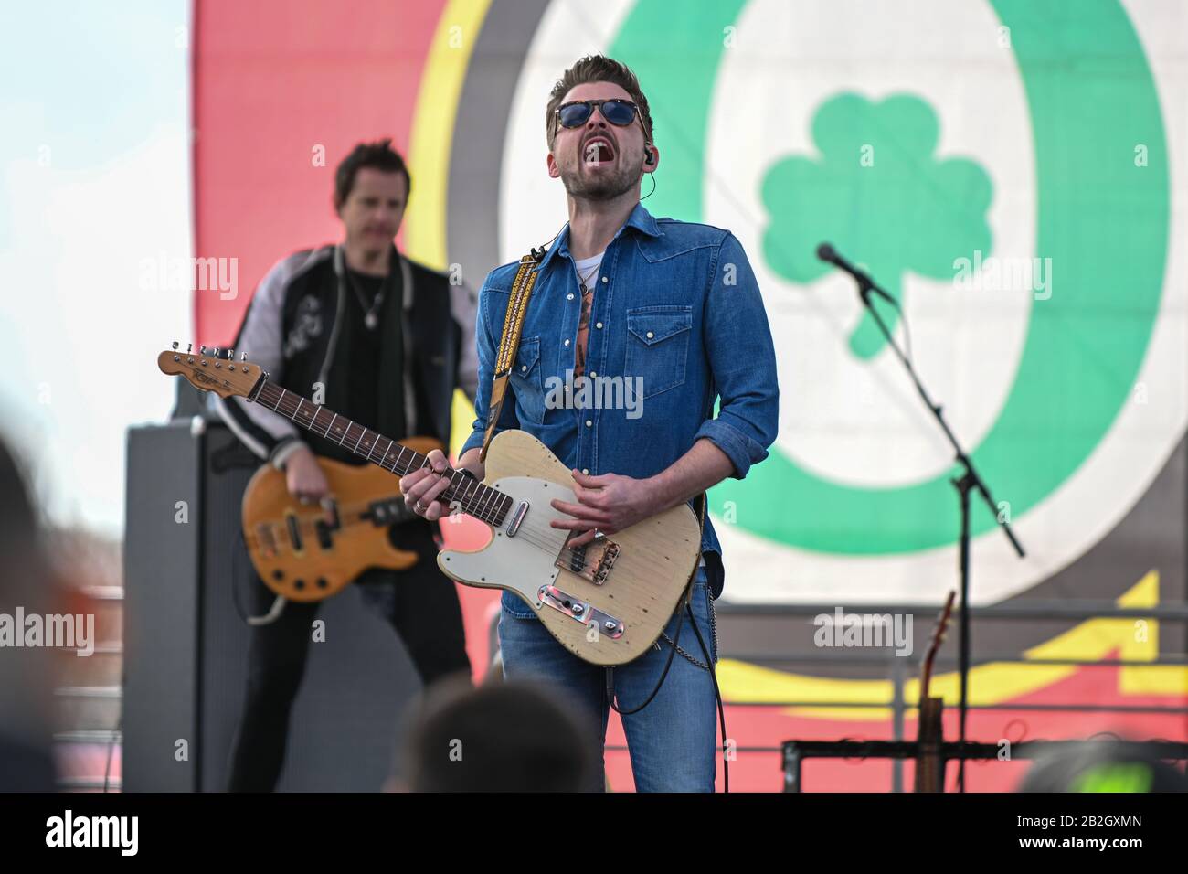 Country music singer Chase Bryant performed before the NASCAR Auto Club ...