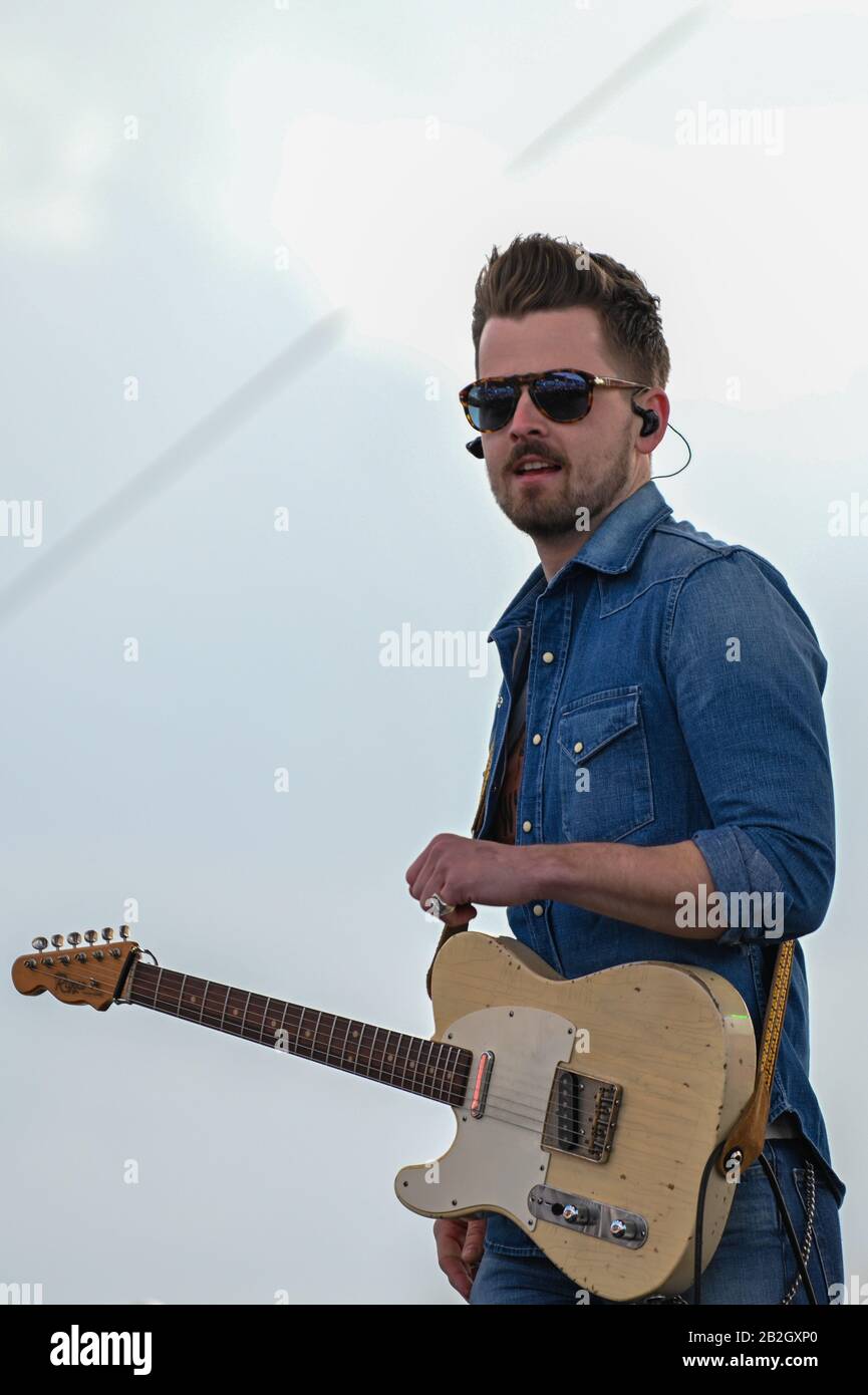 Country music singer Chase Bryant performed before the NASCAR Auto Club ...