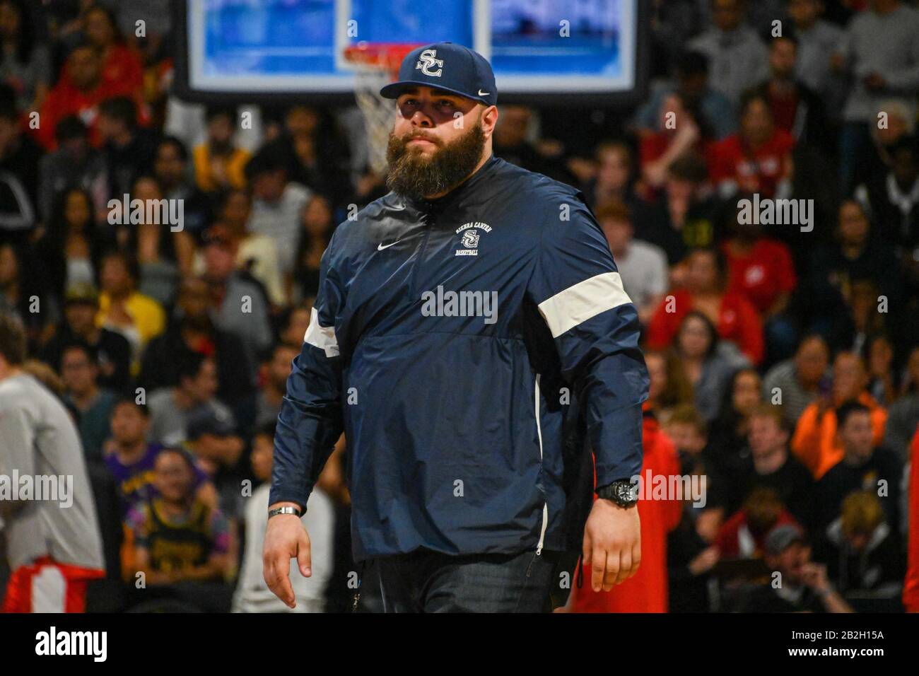 A Sierra Canyon Trailblazers security guard stands during a CIF ...