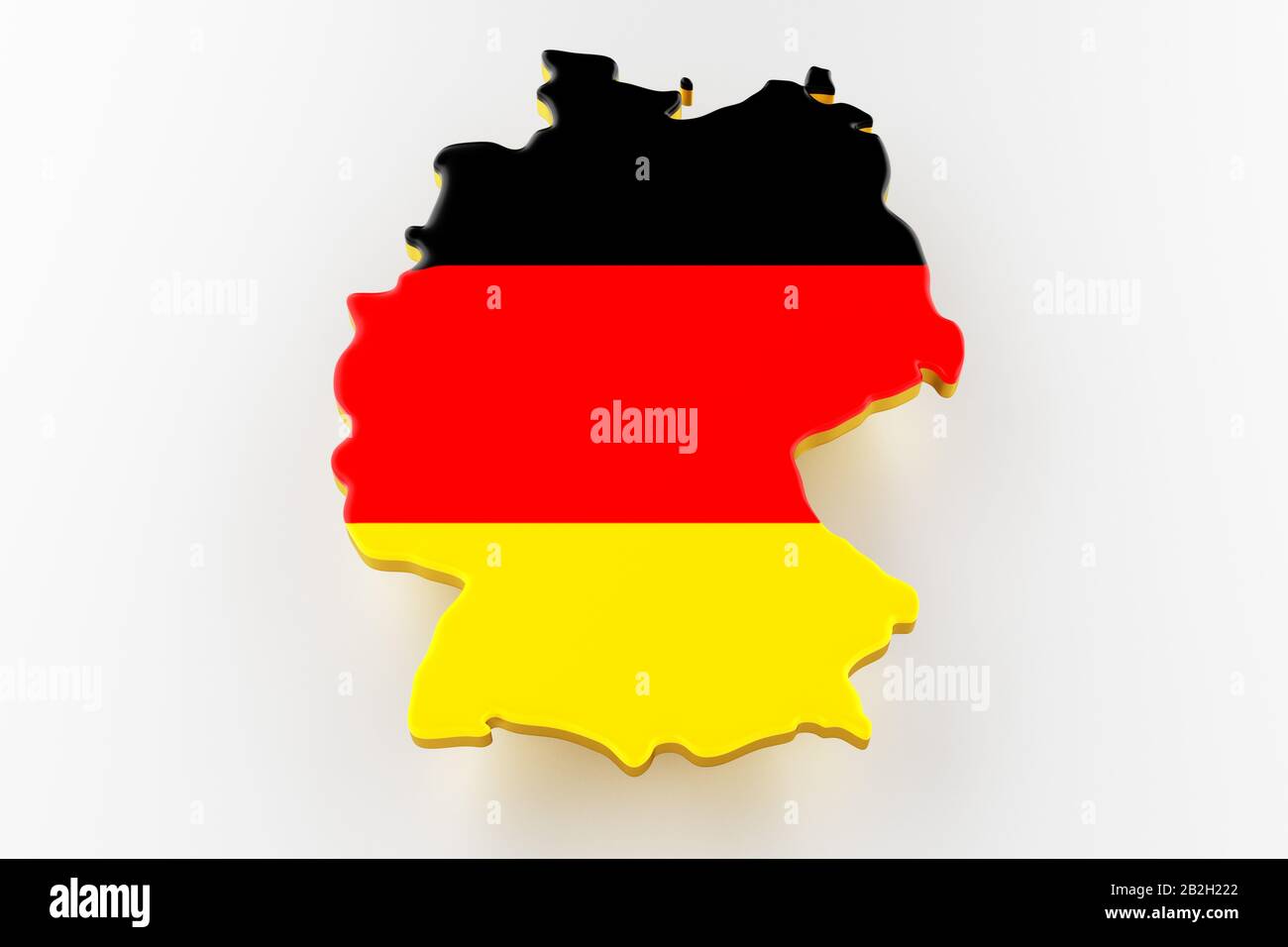 3D map of Germany. Map of Germany land border with flag. Germany map on ...