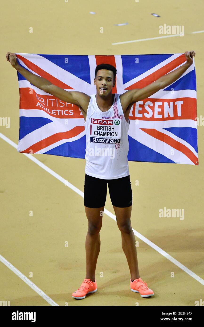Tom Gale celebrates after winning the Men's High Jump with a height of ...