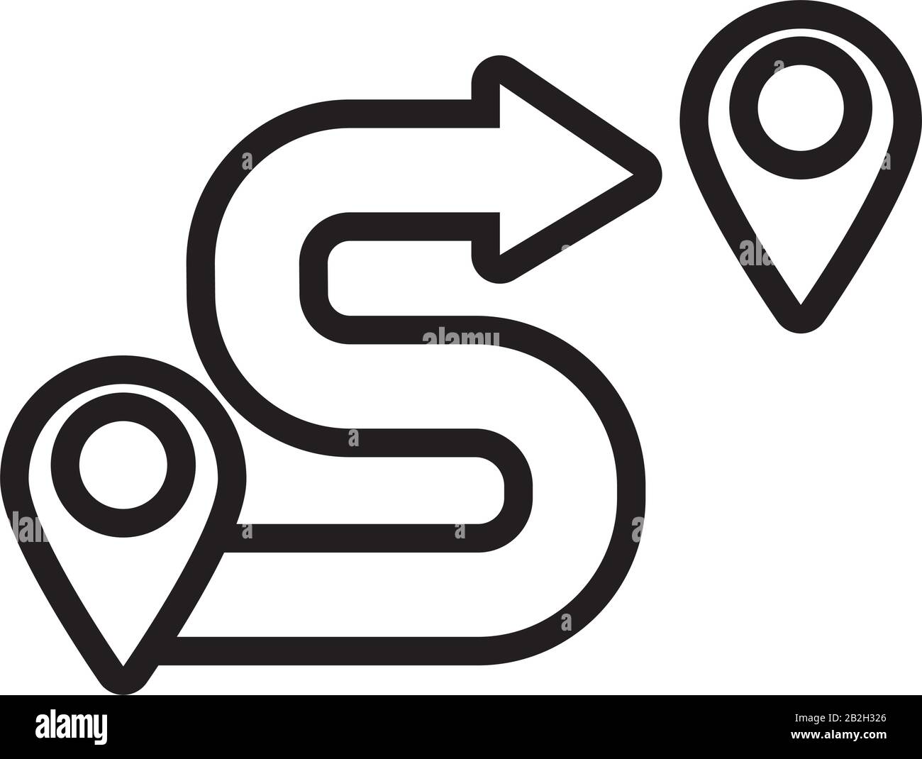 pins pointers location distance line style icon Stock Vector Image ...