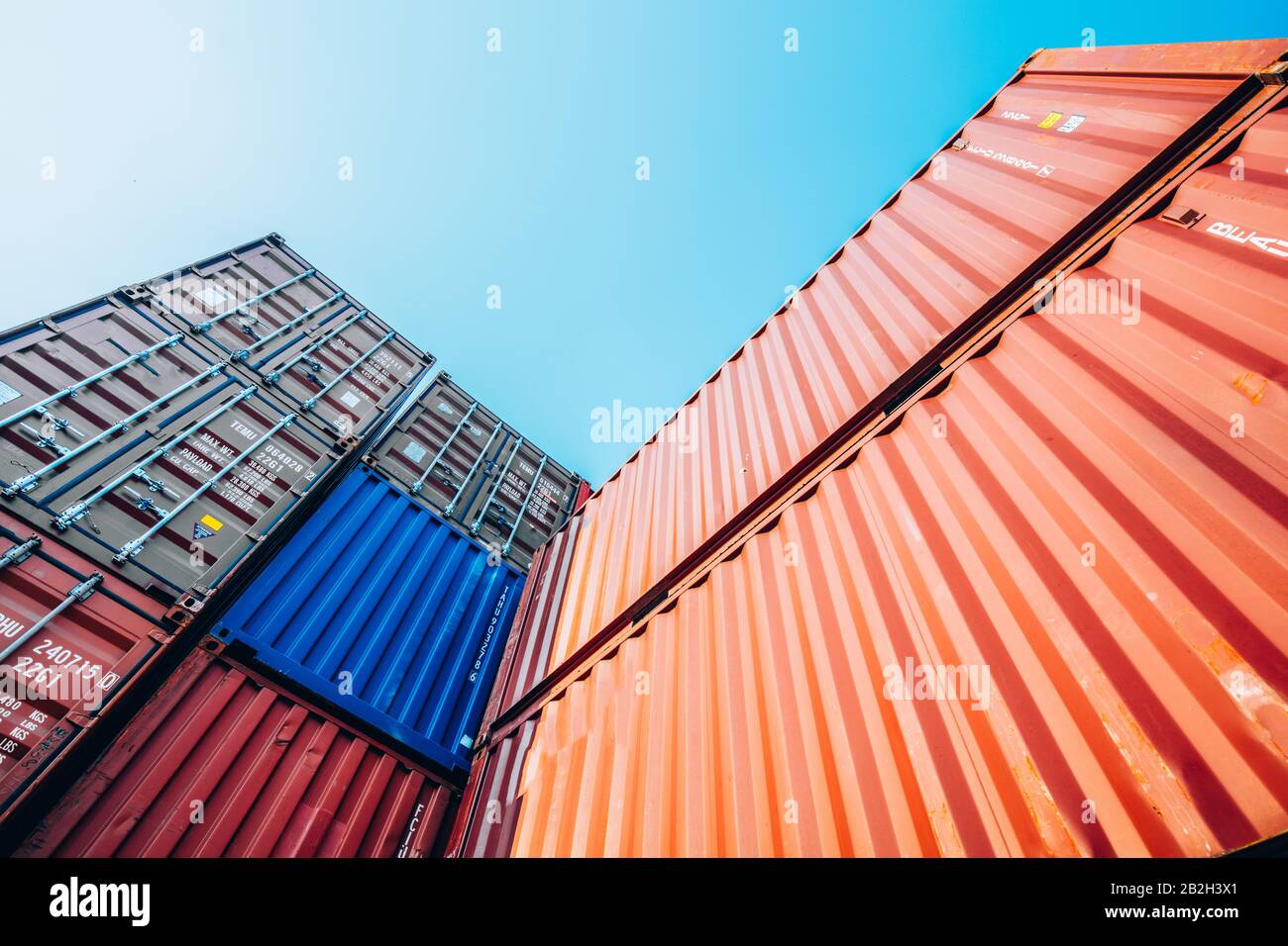 Containers box from Cargo freight ship for import export,logistic ...