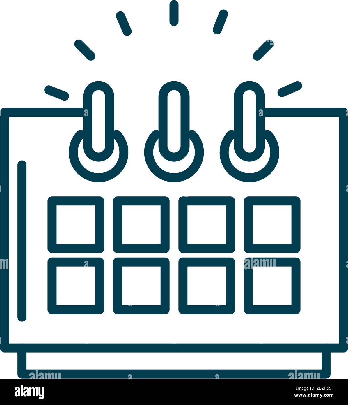 Calendar Icon Over White Background Line Style Vector Illustration Stock Vector Image And Art