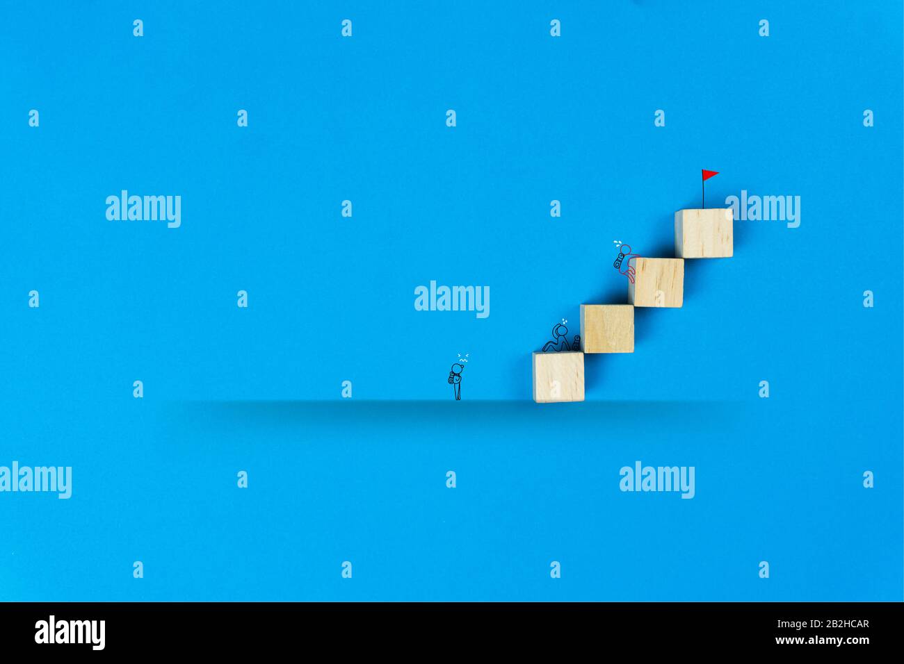 Each person's differences about success concept. A simple line art ...