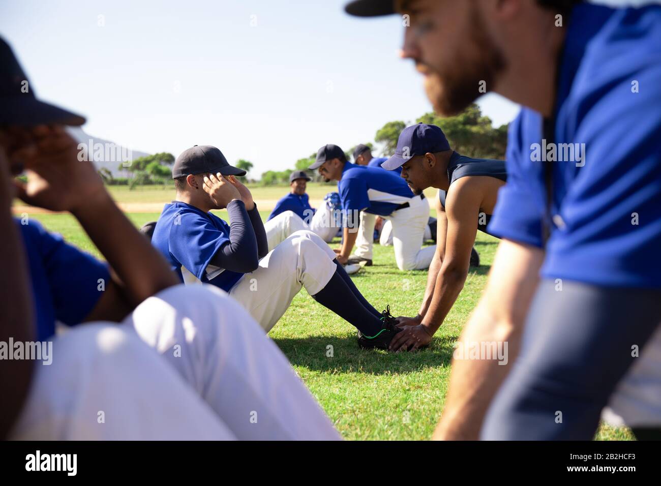 Baseball players training Stock Photo - Alamy