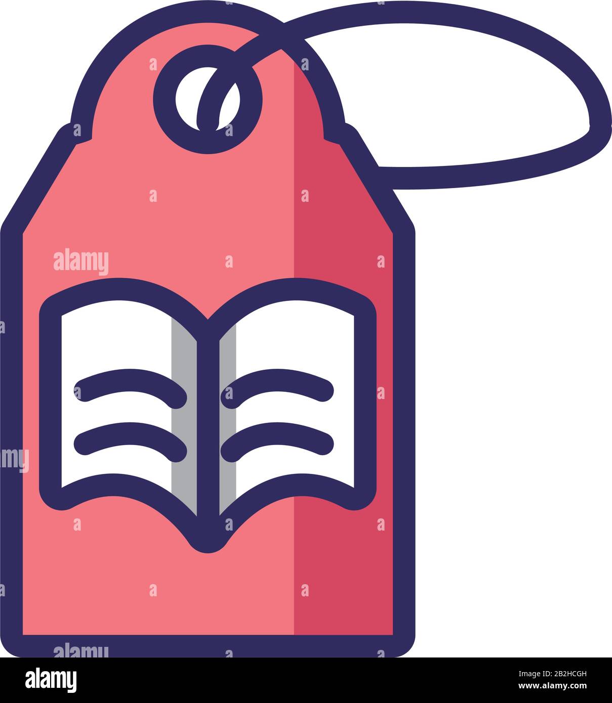 tag with book icon over white background, line and fill style icon ...