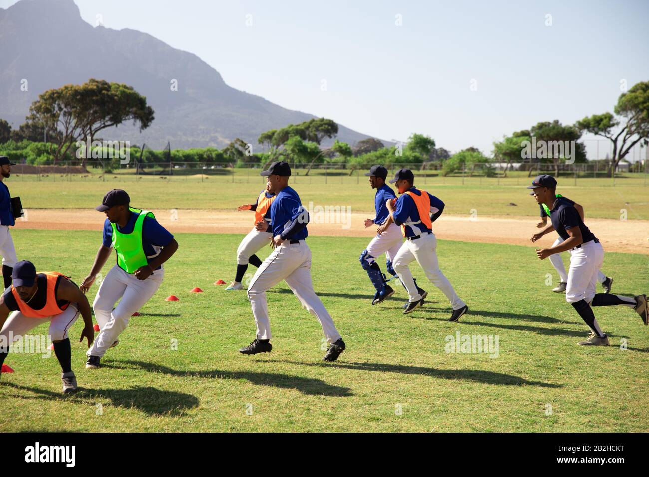 Baseball players training Stock Photo - Alamy