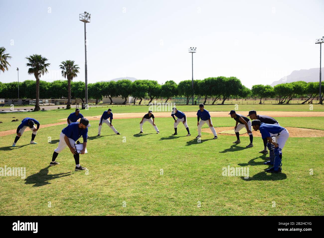 Baseball players training Stock Photo - Alamy