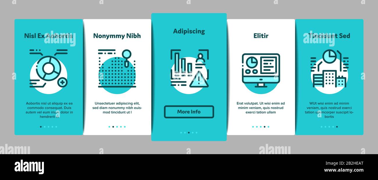 Statistician Assistant Onboarding Elements Icons Set Vector Stock ...