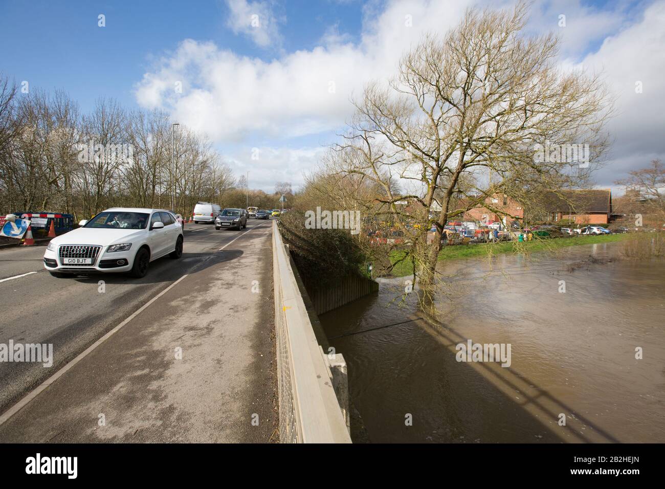 The Dorset Stour river flooding near Gillingham in Dorset following ...