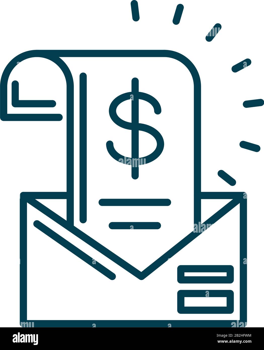 envelope with invoice with money symbol icon over white background ...